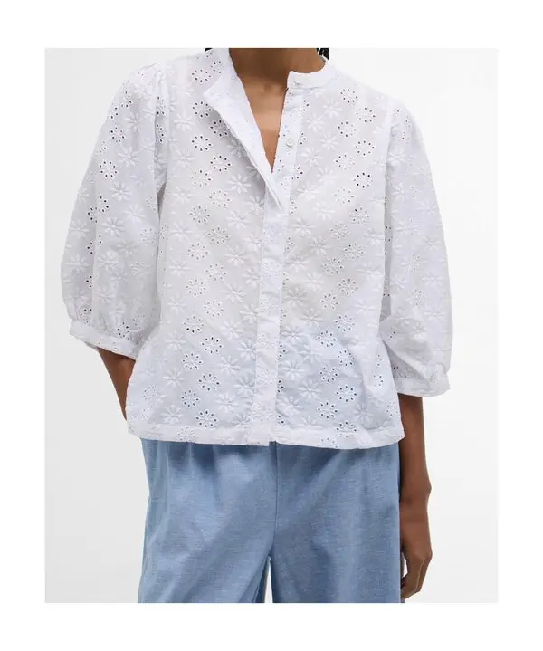 Barbour Embroidered Button-front Blouse