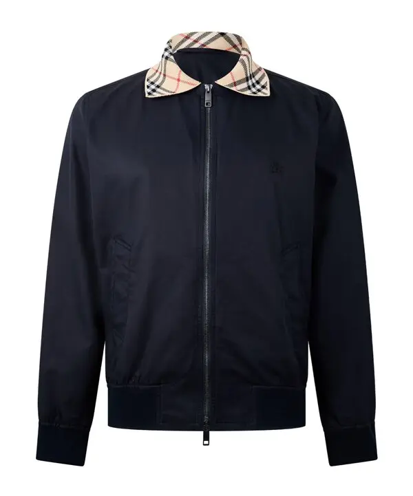 Burberry Zip-up Bomber Jacket With Vintage Check Collar