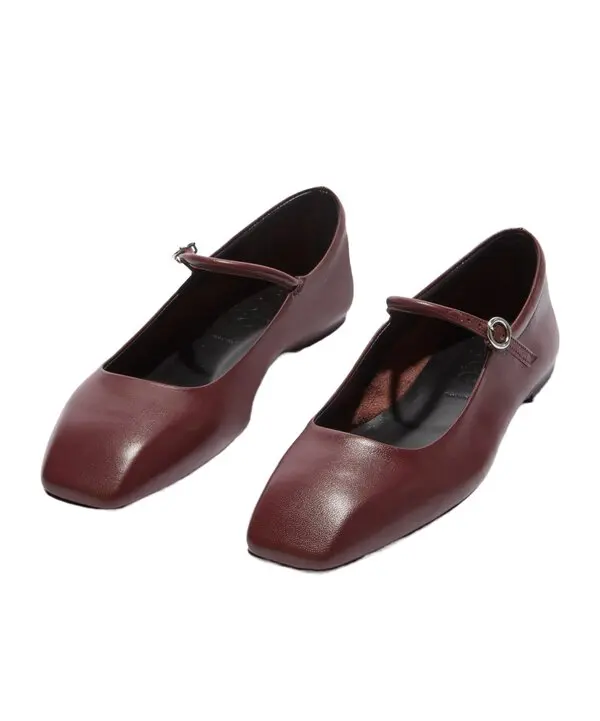 AeydĒ Nappa Leather Mary Jane Flats - Red