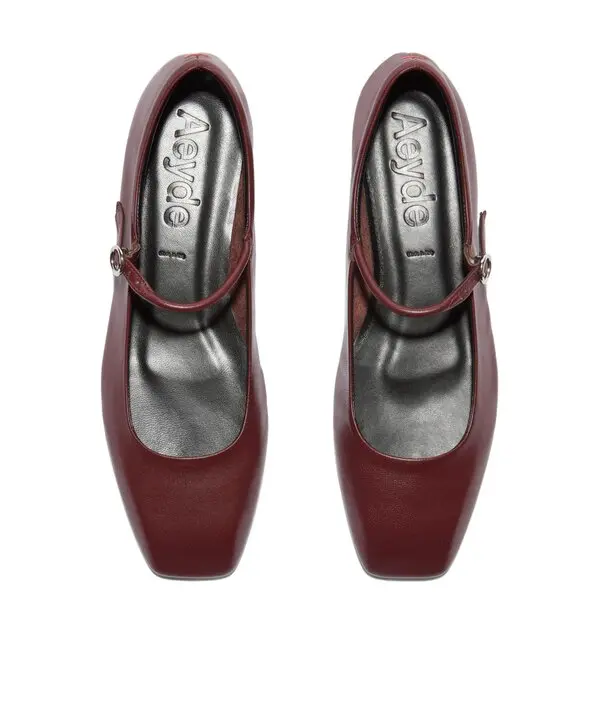 AeydĒ Nappa Leather Mary Jane Flats - Red