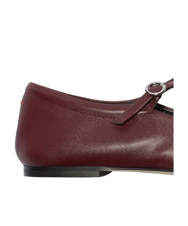 AeydĒ Nappa Leather Mary Jane Flats - Red