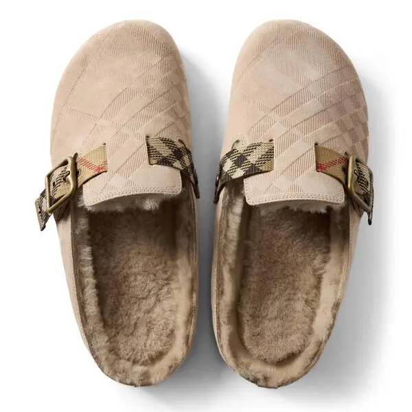 Burberry Mules With Checked Strap Detailing