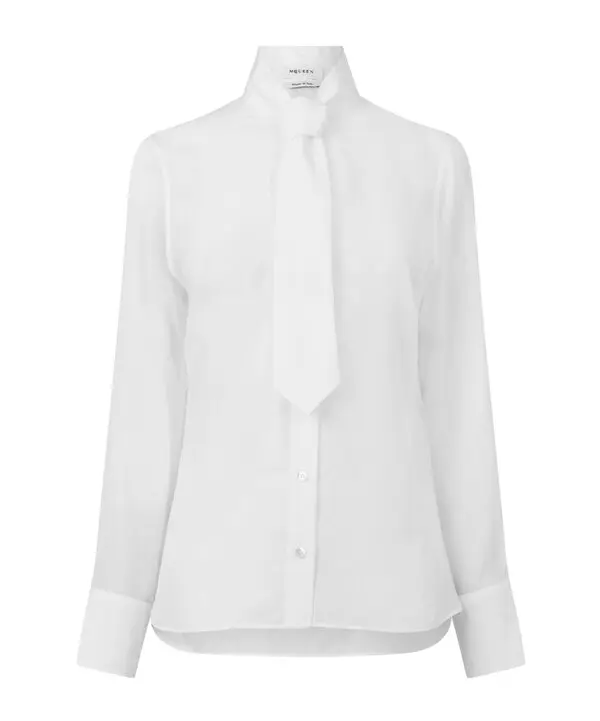 Alexander McQueen Stand Collar Blouse - White