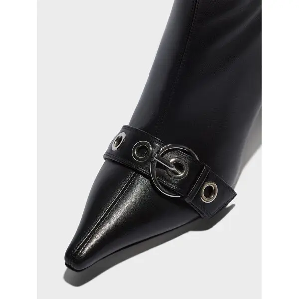 AeydĒ Solid Color Ankle Heeled Boots