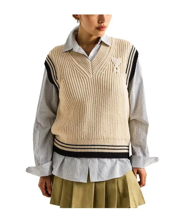 AMI Paris V-neck Knitted Vest