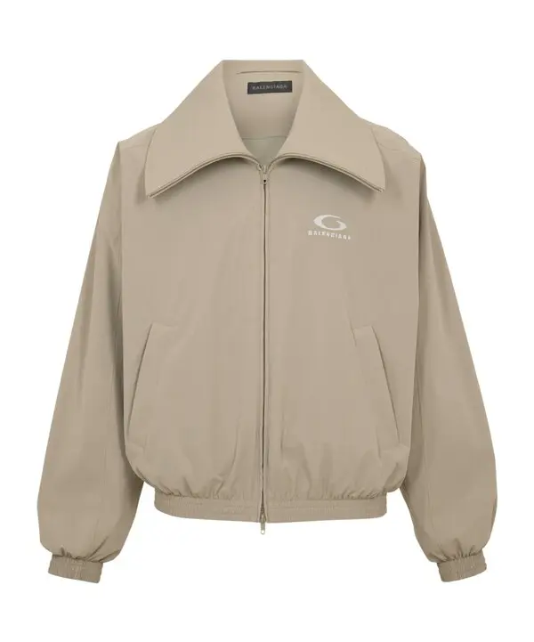 Balenciaga Solid Color Turtleneck College Baseball Jacket