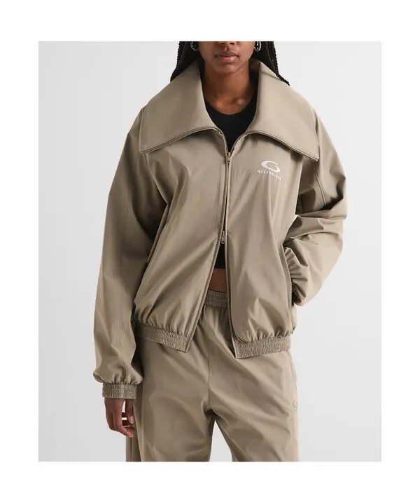 Balenciaga Solid Color Turtleneck College Baseball Jacket