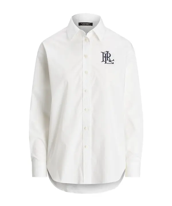Ralph Lauren Long Sleeve Collared Shirt With Embroidered Logo