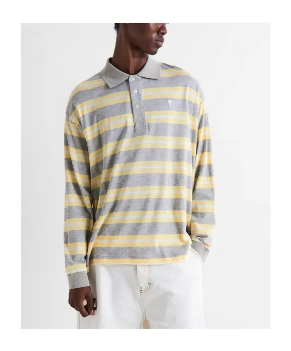 AMI Paris Versatile And Comfortable Long-sleeve Polo Shirt