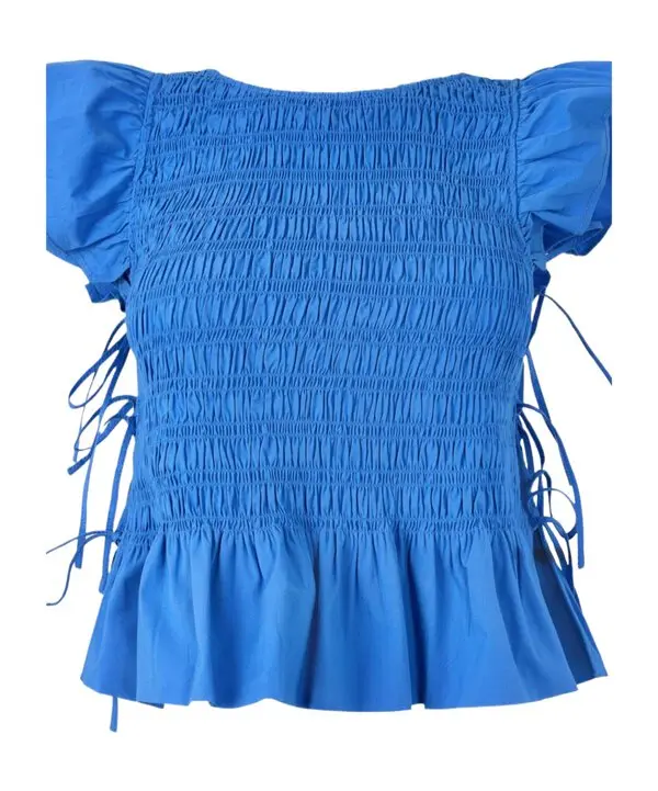 GANNI Angel Sleeve T-shirt - Blue