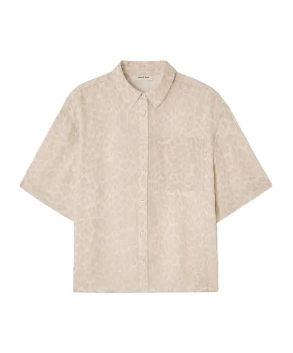 ANINE BING Printed Short-sleeve Shirt - Nude