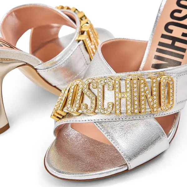 Moschino Letter Embellished Heeled Mules