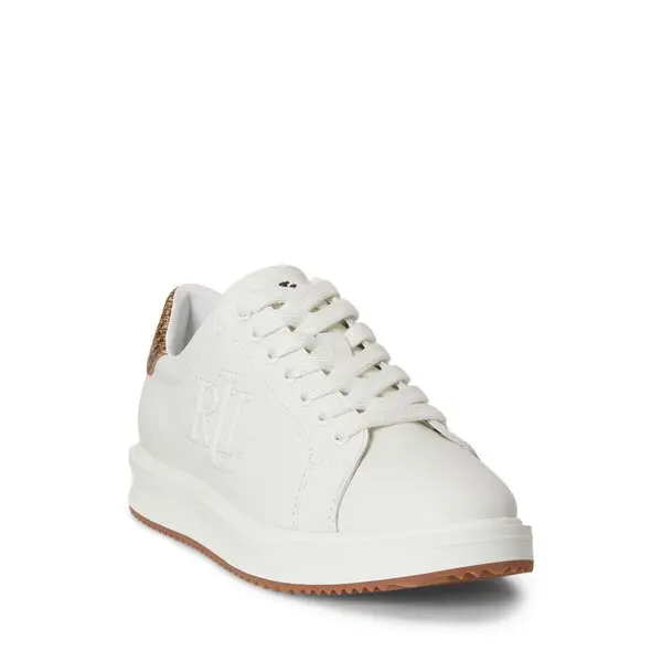 Ralph Lauren Ainsley Low-top Sneakers With Snakeskin Detail