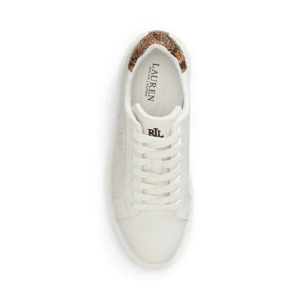 Ralph Lauren Ainsley Low-top Sneakers With Snakeskin Detail