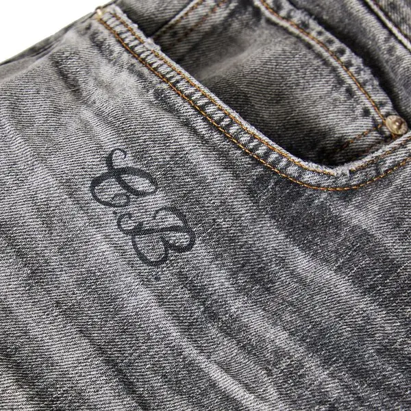 Balenciaga Wide Leg Jeans With Embroidered Details