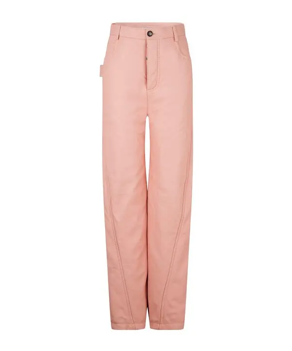 Bottega Veneta Solid Color Casual Pants