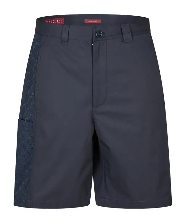Gucci Twill Knee-length Shorts With Textured Paneling