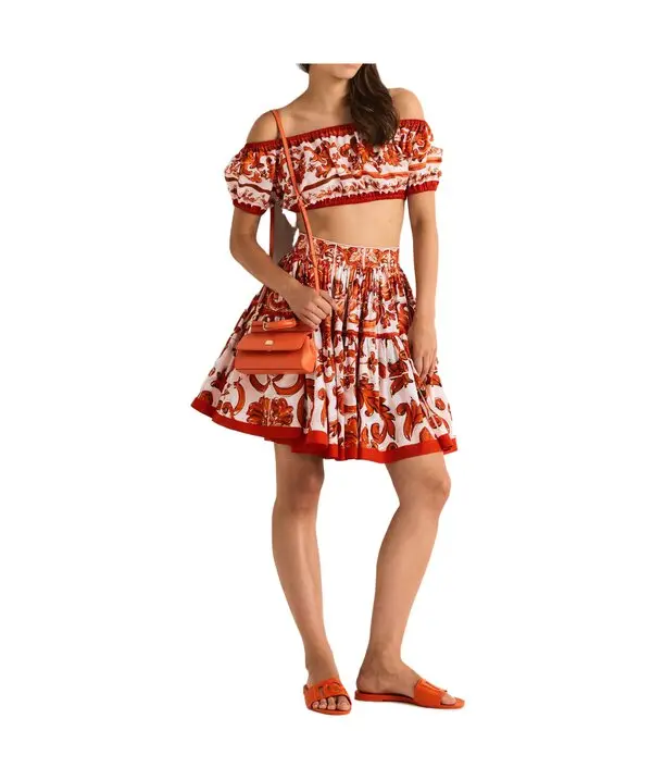 Dolce & Gabbana Printed Layered Cake Skirt