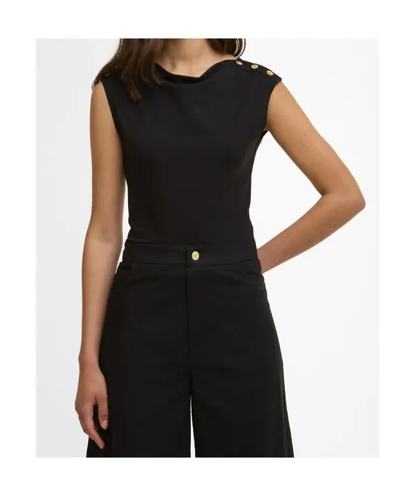 Barbour Sleeveless Top With Logo Detail - Black