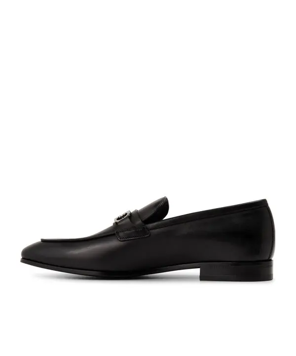 FERRAGAMO Polished Leather Loafers With Horsebit Detail