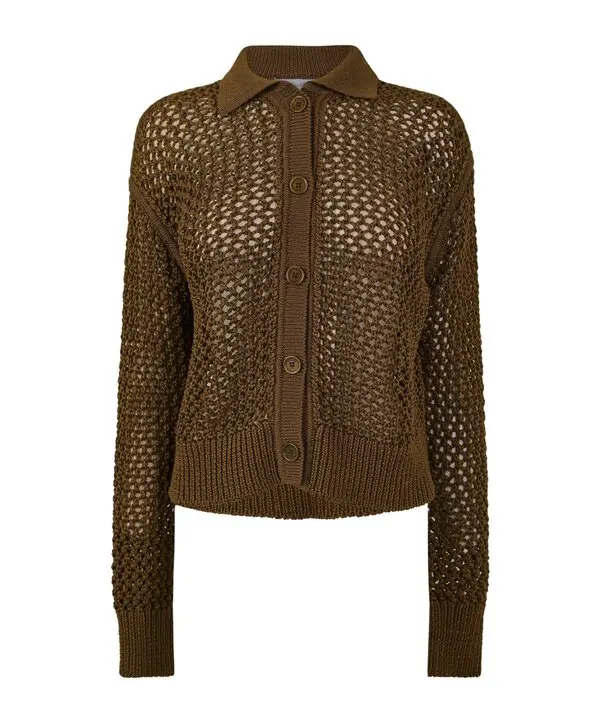 Max Mara Wool Cardigan With Collared Neck