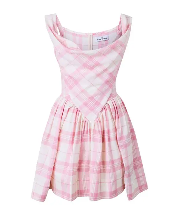 VIVIENNE WESTWOOD Check Sleeveless Square-neck Dress