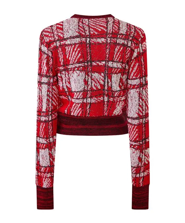 VIVIENNE WESTWOOD Check Cropped Knit Cardigan