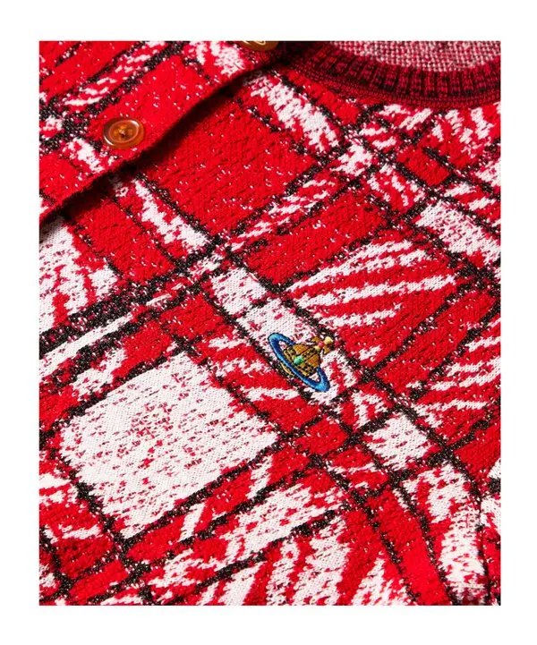 VIVIENNE WESTWOOD Check Cropped Knit Cardigan