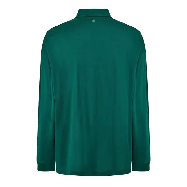 AMI Paris Long-sleeve Simple Polo Shirt