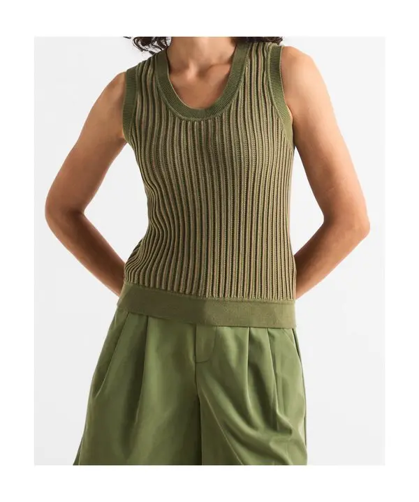 Varley Ribbed Knit Tank Top - Green