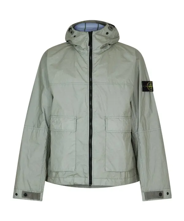 Stone Island Windproof Long Coat With Membrana Fabric