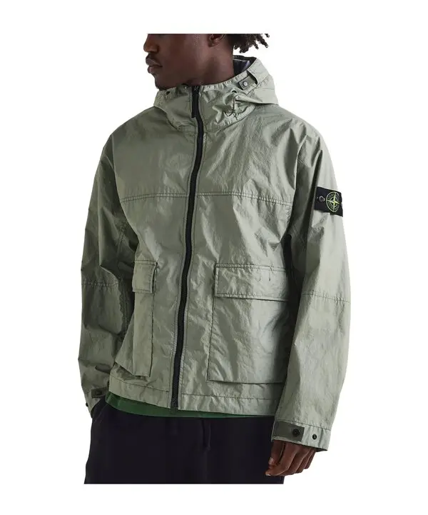 Stone Island Windproof Long Coat With Membrana Fabric