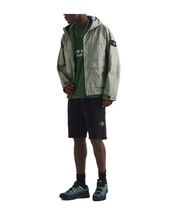Stone Island Windproof Long Coat With Membrana Fabric