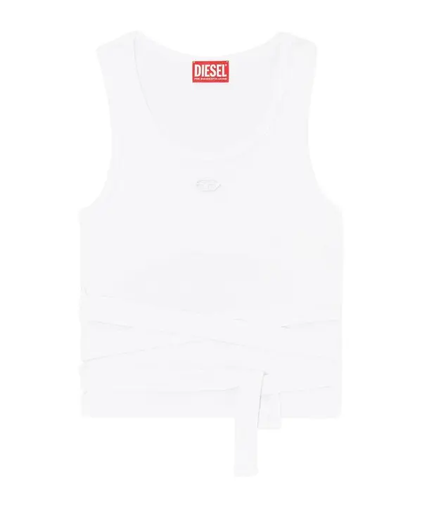 DIESEL® Strappy Wrap Crop Top - White