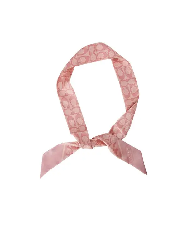 COACH Printed Silk Scarf - Pink
