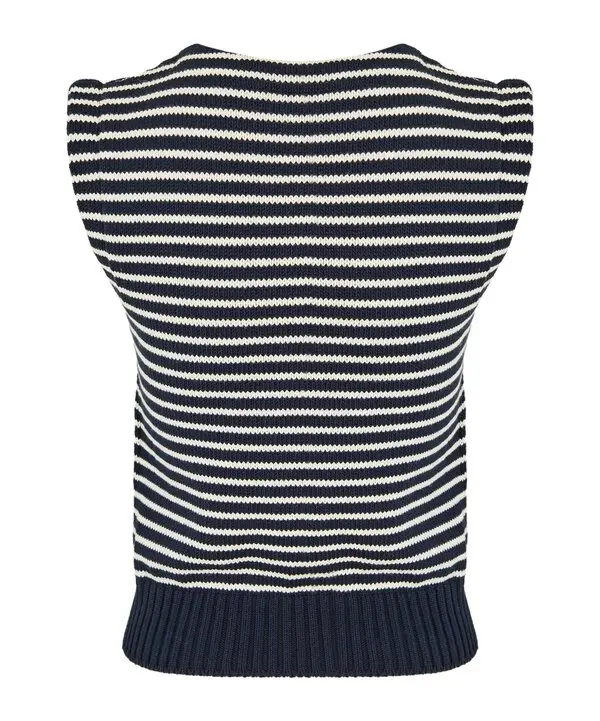 Max Mara Striped Knit Sleeveless Top