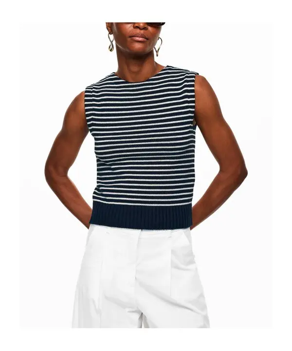 Max Mara Striped Knit Sleeveless Top