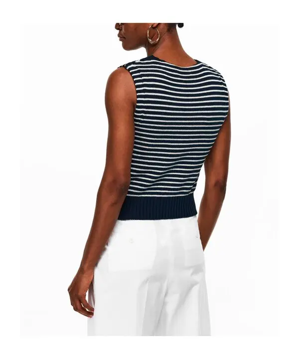 Max Mara Striped Knit Sleeveless Top
