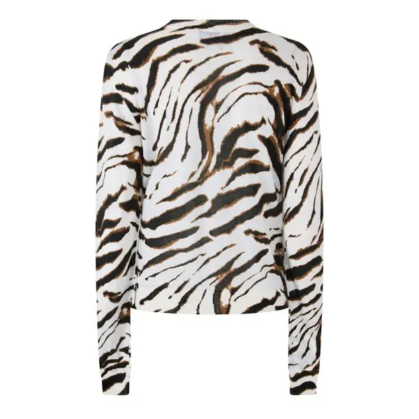 GANNI Tiger Print Cardigan - White