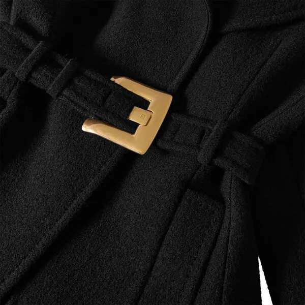 Balmain Short Wool Wrap Coat