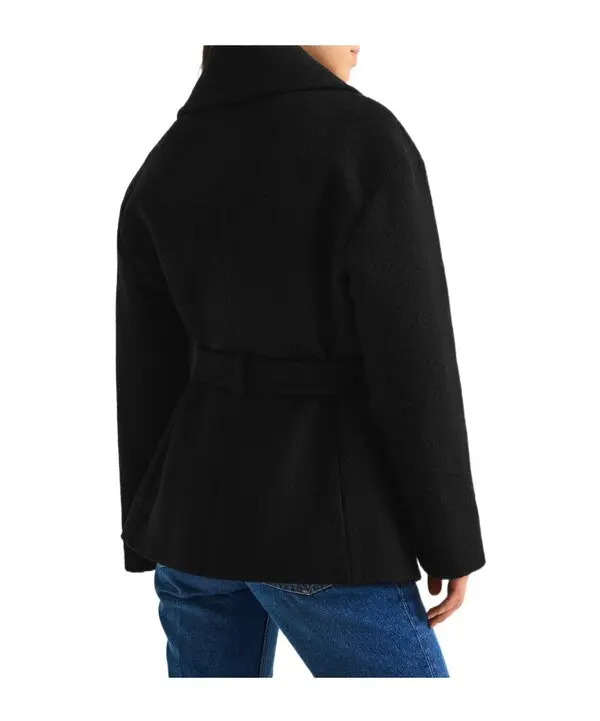Balmain Short Wool Wrap Coat