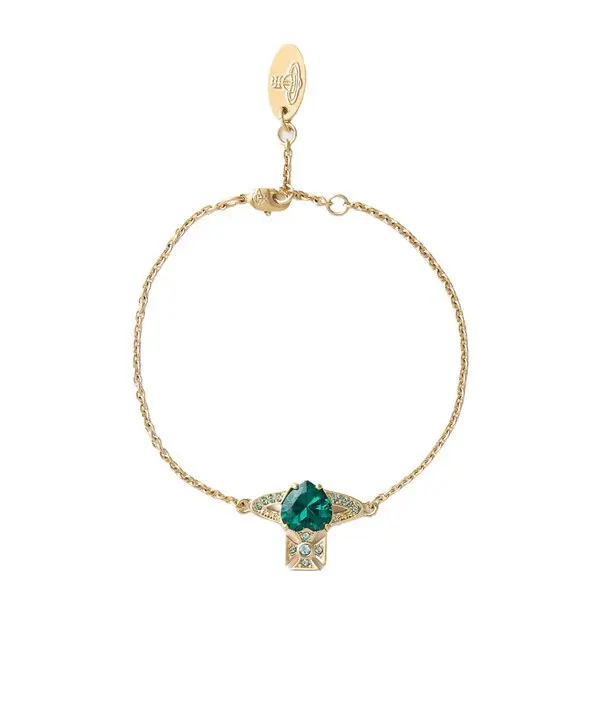 VIVIENNE WESTWOOD Emerald Accent Chain Bracelet - Yellow