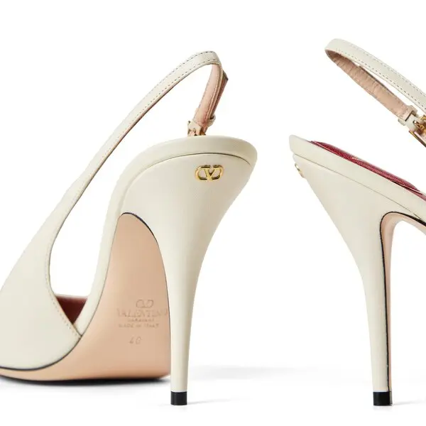 Valentino Garavani Slingback Stiletto Pumps In Smooth Leather
