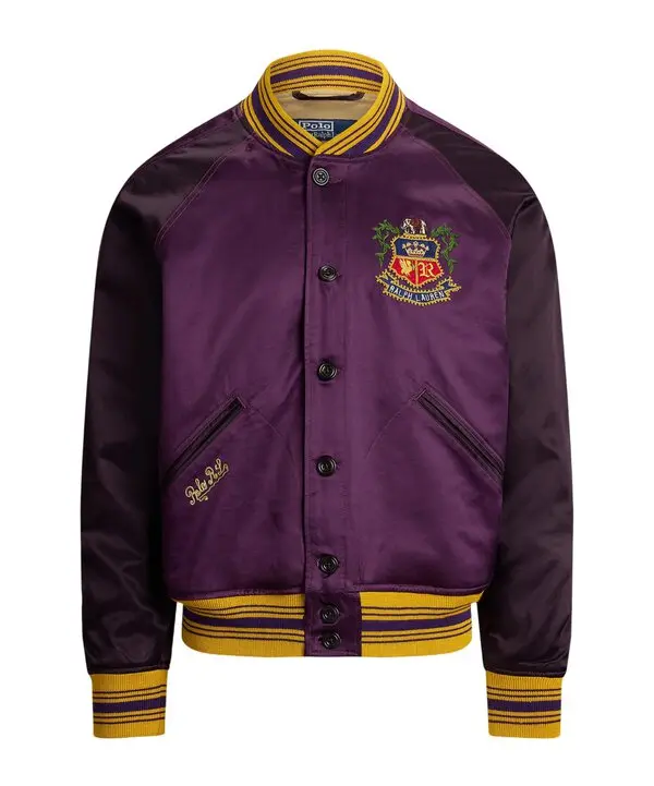 Polo Ralph Lauren Two-tone Satin Bomber Jacket - Black