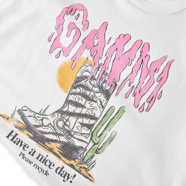 GANNI Zebra Boot Graphic T-shirt