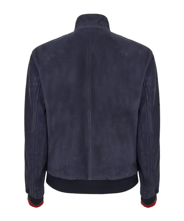 Gucci Oversized Suede Bomber Jacket - Black