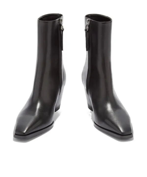 AeydĒ Leather Ankle Boots - Black