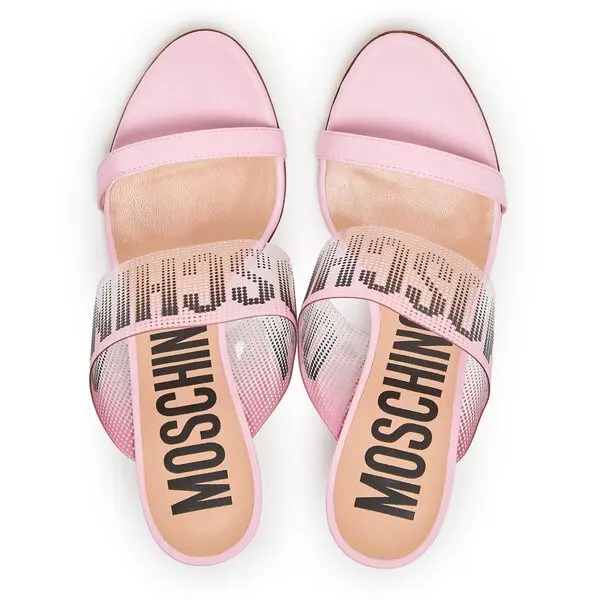 Moschino High Heel Mules With Logo Detailing