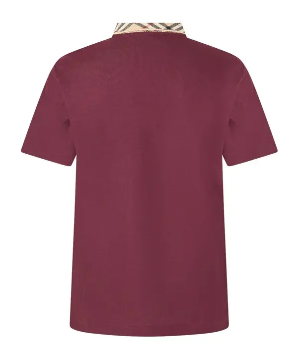 Burberry Classic Plaid Collar Polo Shirt - Red