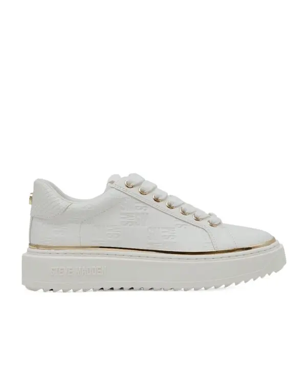 Steve Madden White Embossed Shoes